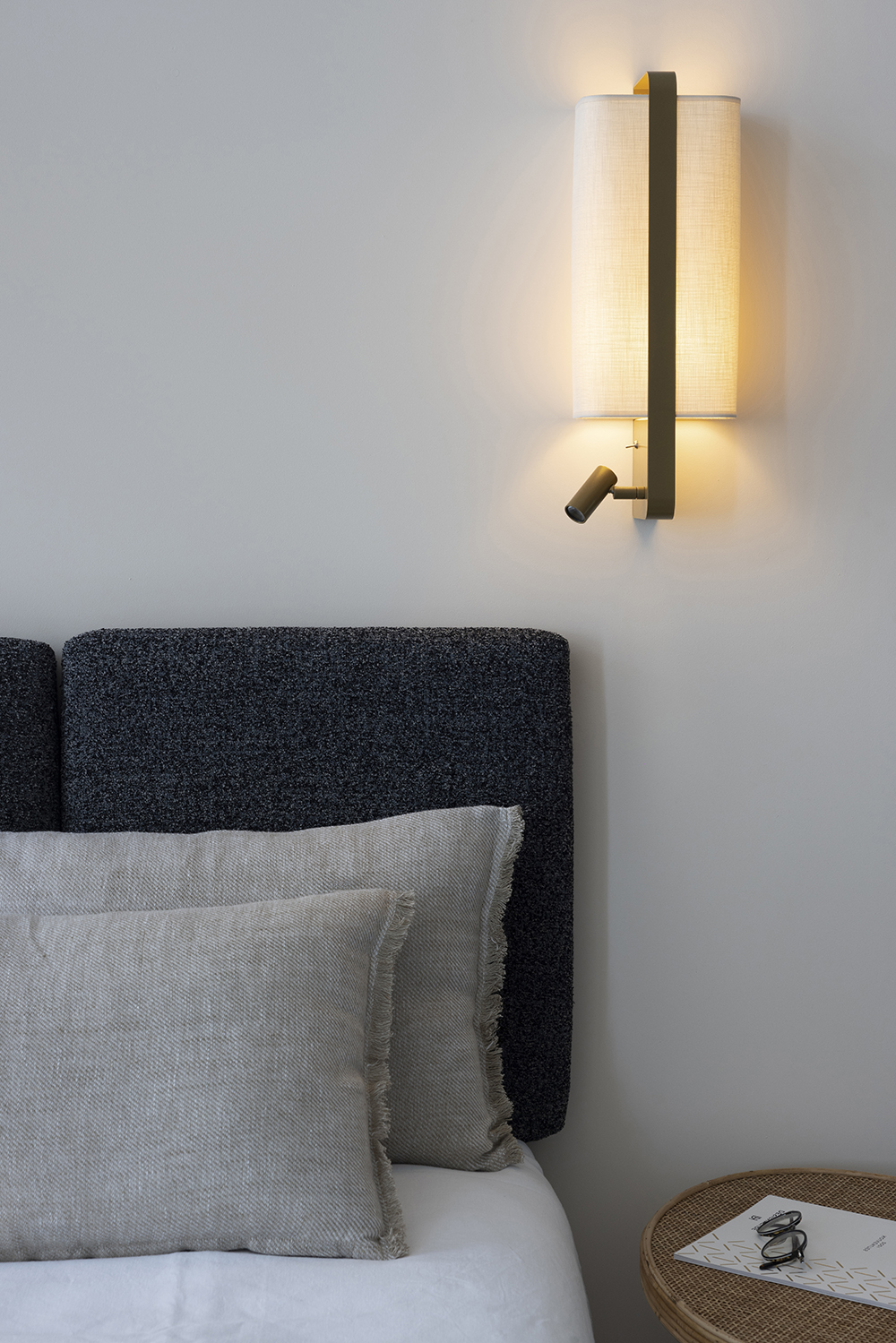 Right Wall lamp with Led Spot Twiggy Japanese white paper metal black