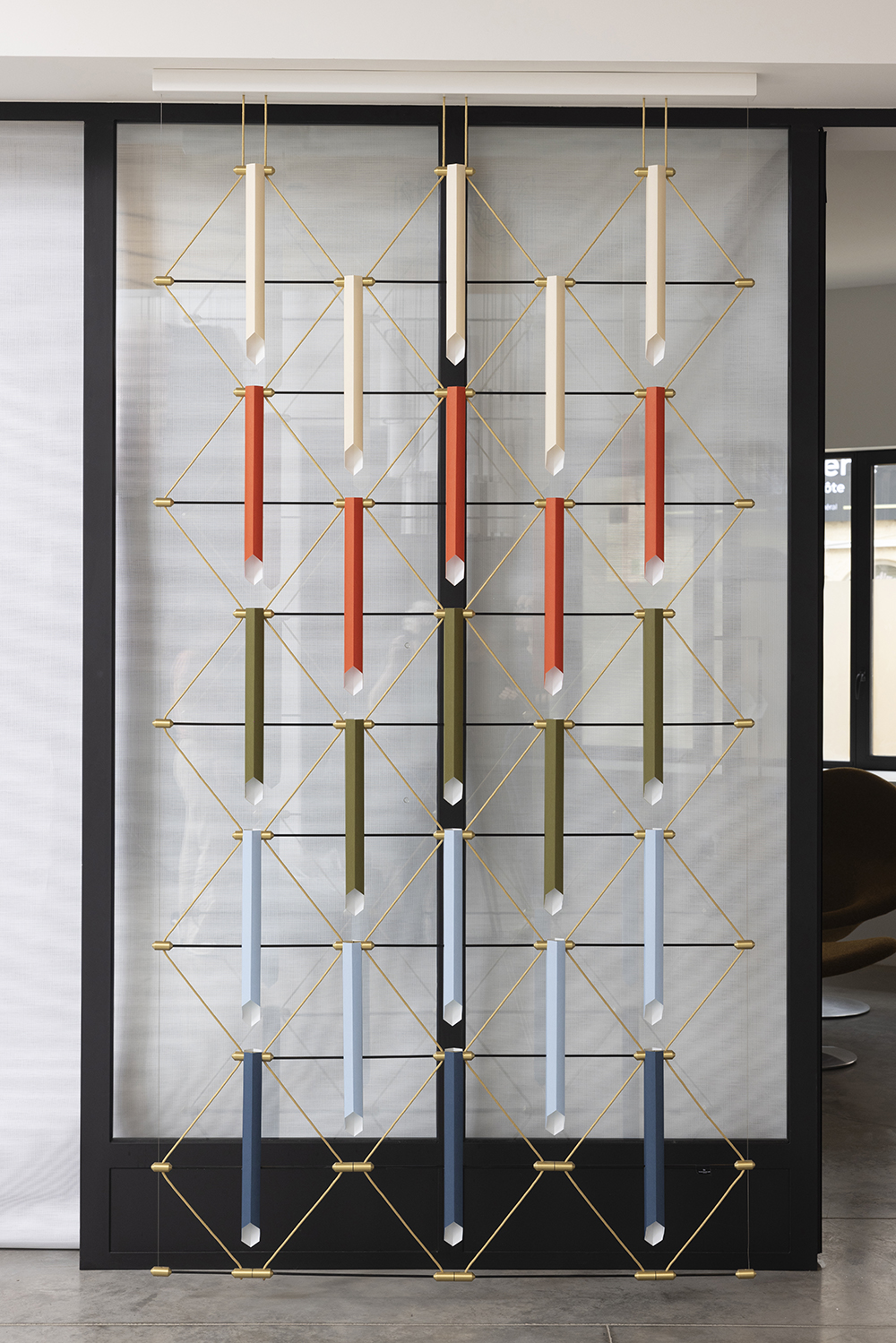 Illuminated room divider 41 lampshades luxury French lighting design